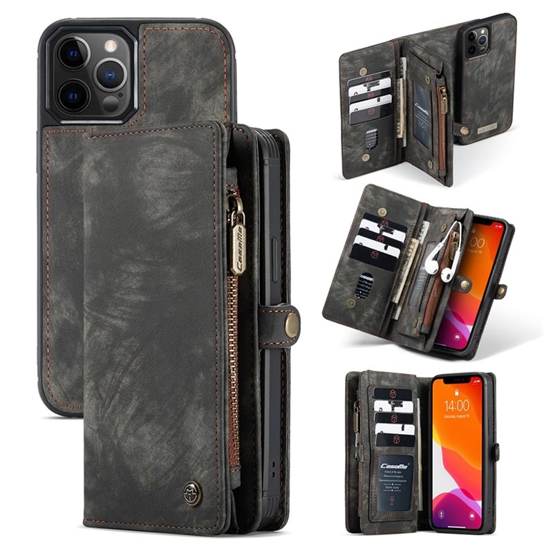 Étui Portefeuille iPhone 12/12 Pro Multifonctionnel 2-en-1 Caseme