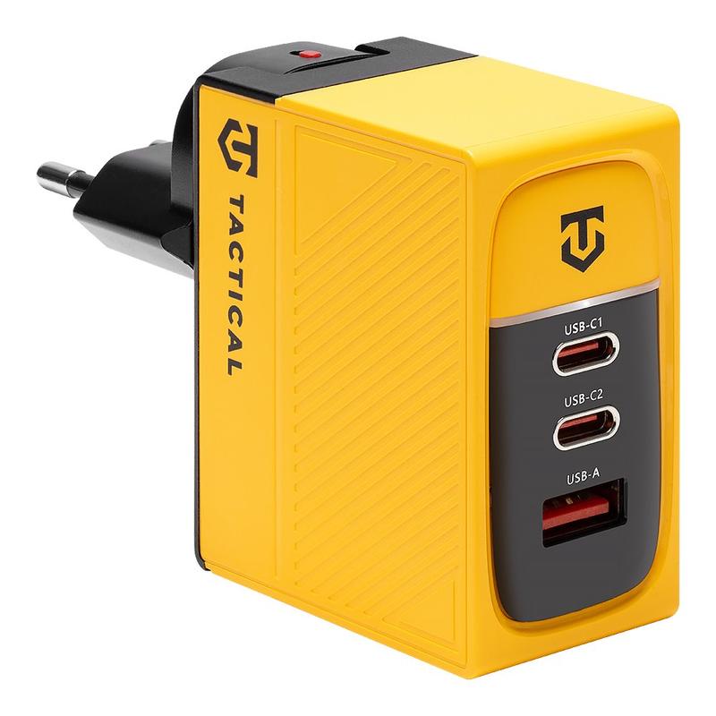 Chargeur mural 100W Tactical Nett Warrior GaN - 2x PD3.0 USB-C, QC3.0 USB-A - Jaune